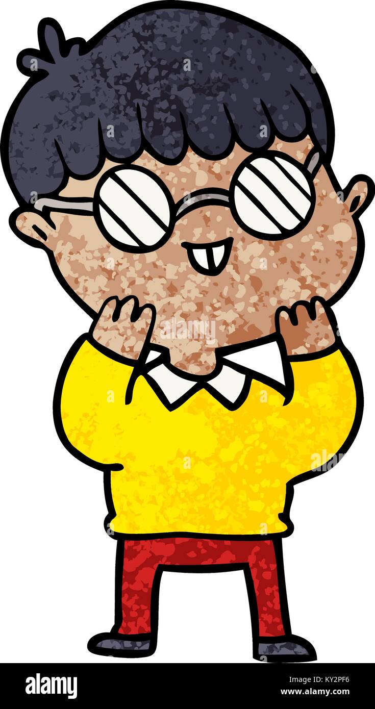 cartoon boy wearing spectacles Stock Vector Image & Art - Alamy