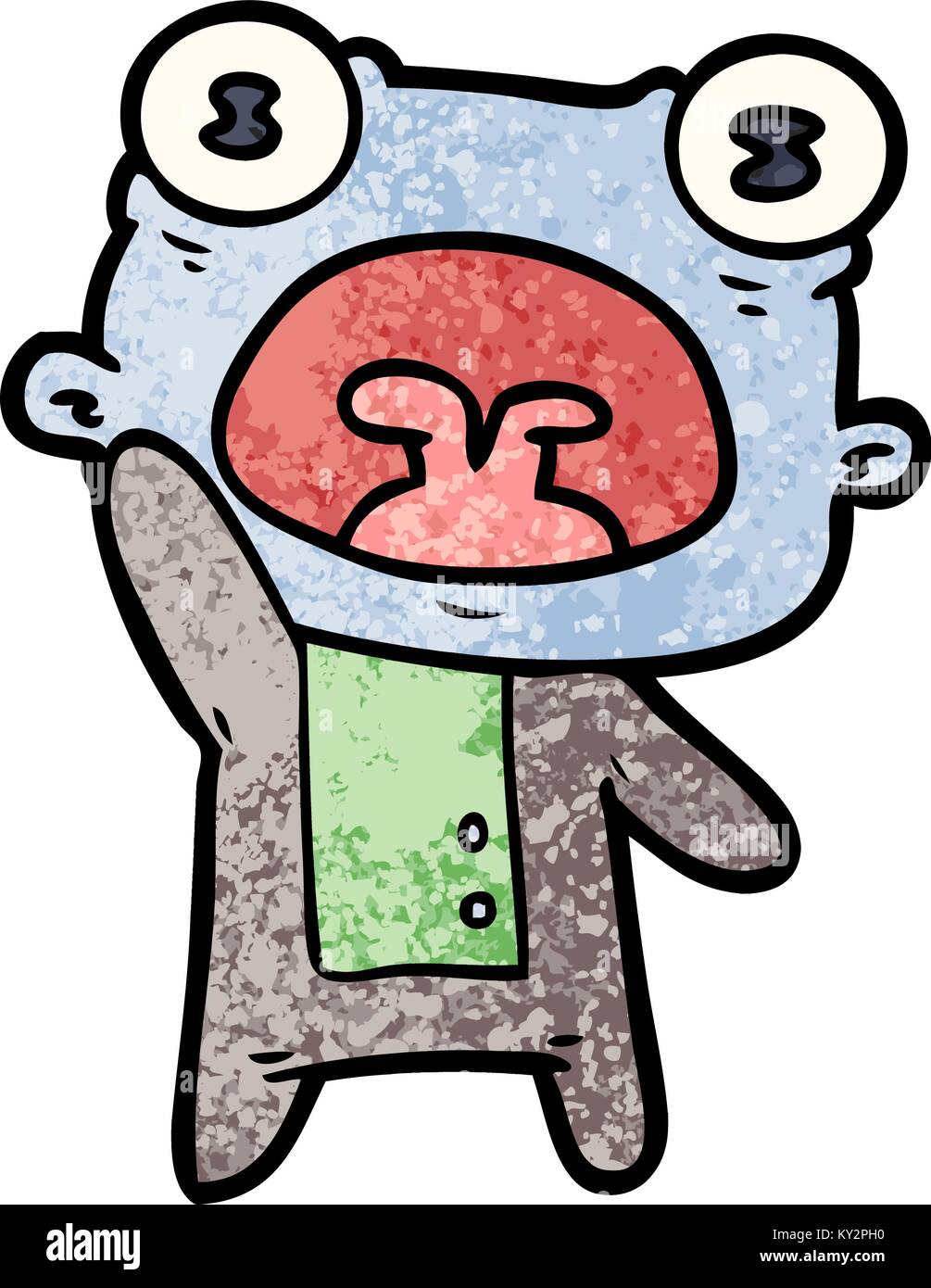 cartoon weird alien waving Stock Vector Image & Art - Alamy