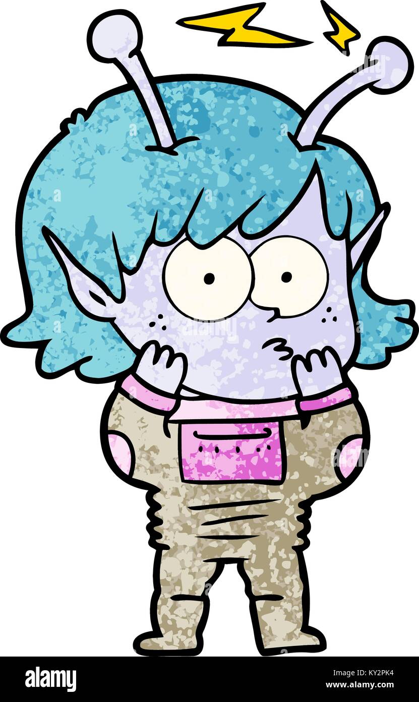 cartoon alien girl Stock Vector Image & Art - Alamy