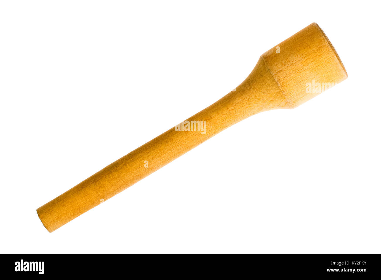 Old small wooden pestle isolated on white background Stock Photo - Alamy