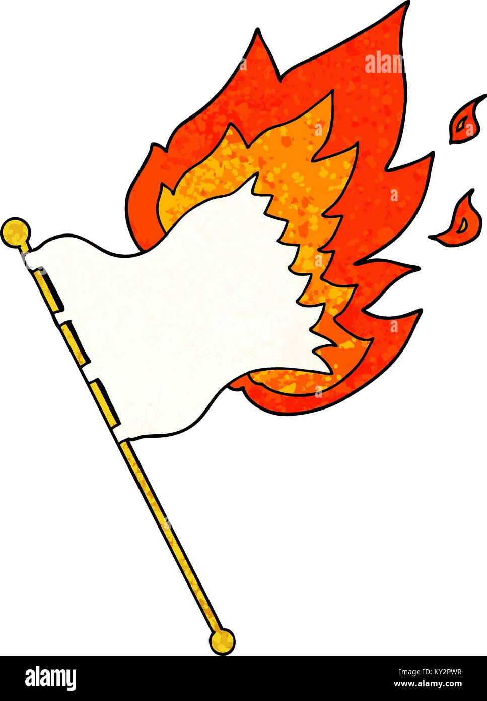 cartoon burning flag Stock Vector Image & Art - Alamy