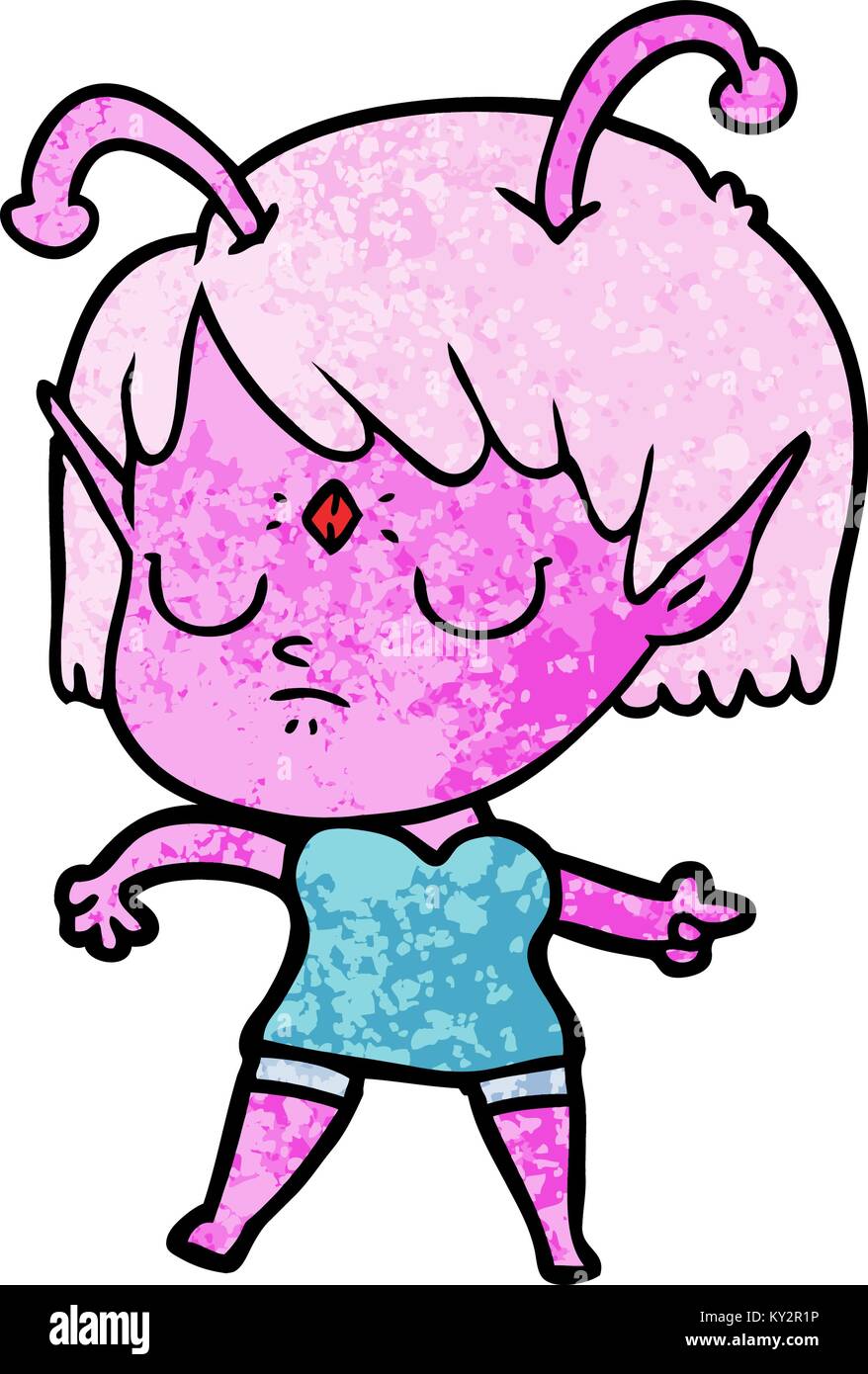 cartoon alien girl Stock Vector Image & Art - Alamy