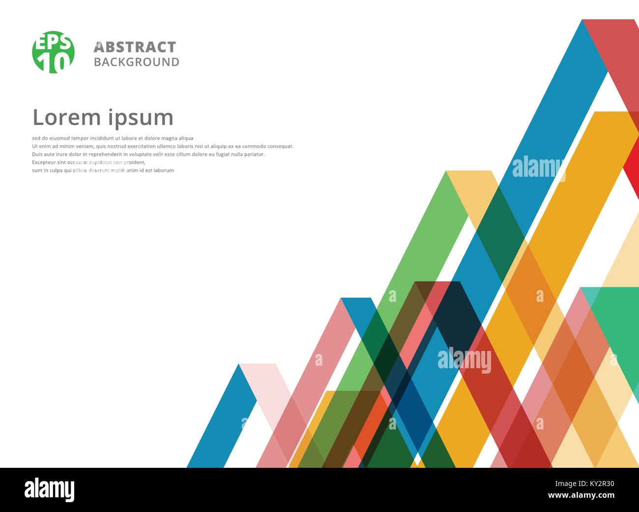 Abstract colorful overlap triangle pattern on white background with copy space, Vector ...