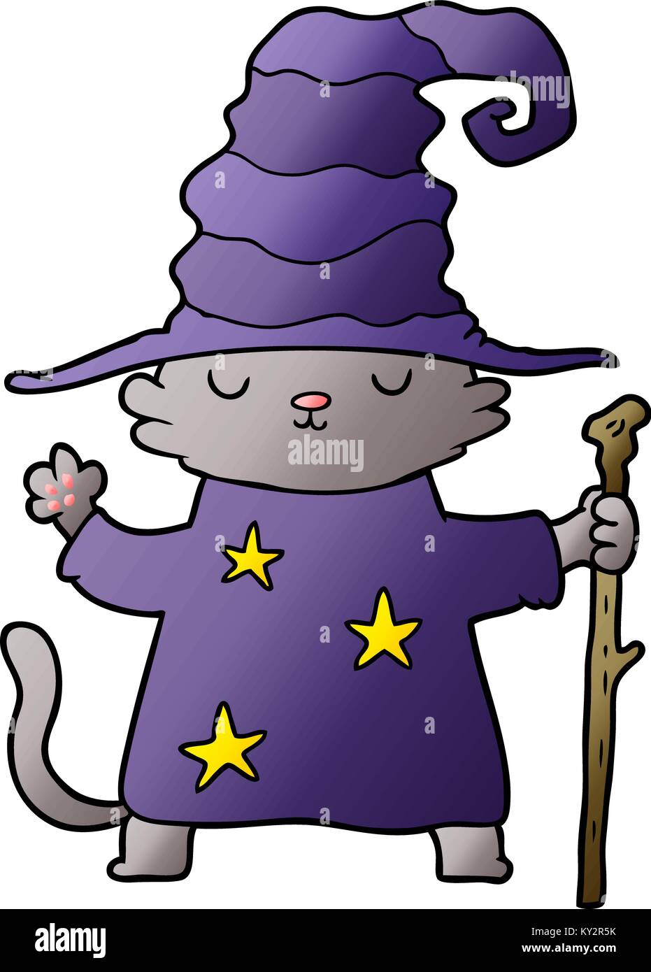 cartoon cat wizard Stock Vector Image & Art - Alamy