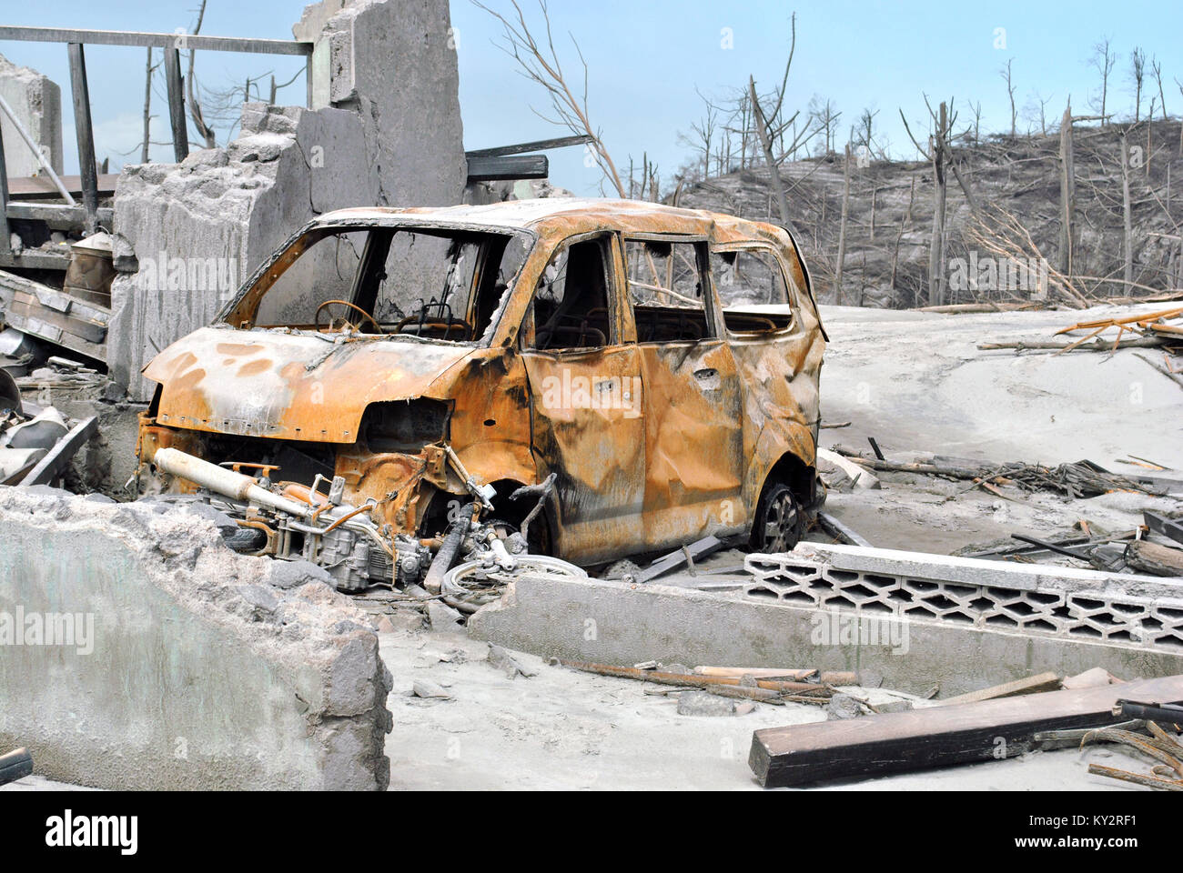 car after a volcanic eruption Stock Photo - Alamy