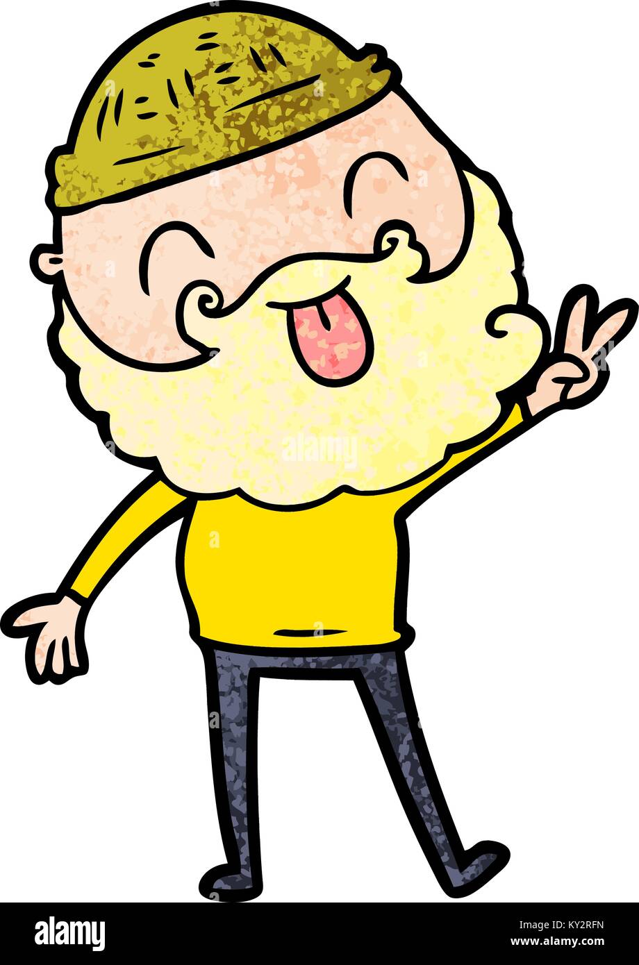 man with beard giving peace sign Stock Vector Image & Art - Alamy