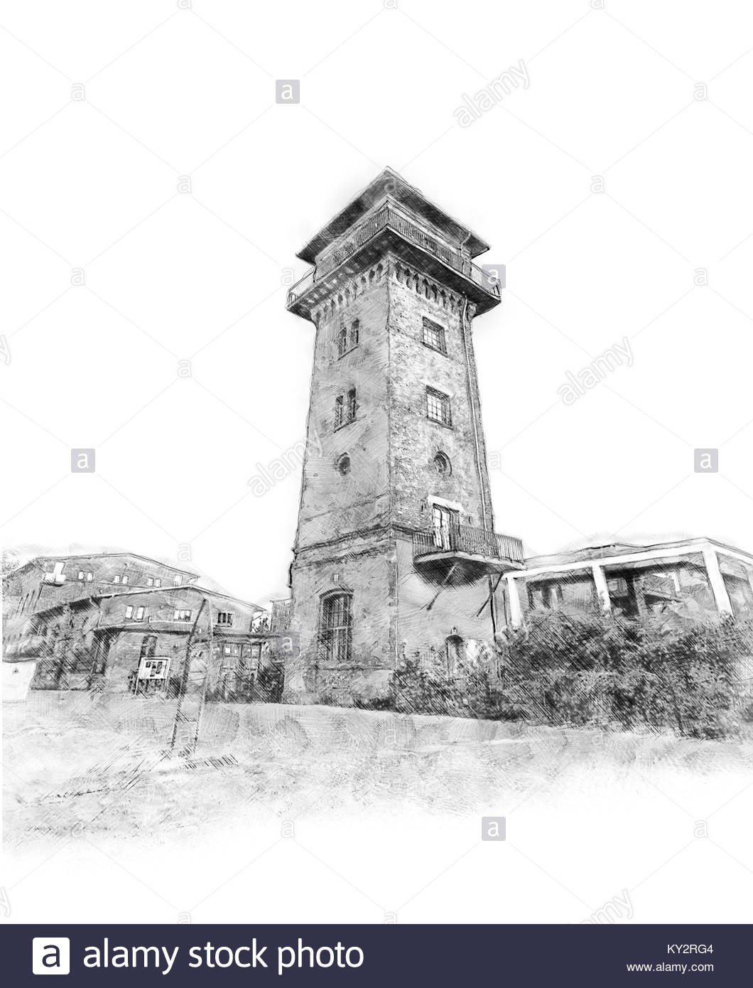 Pencil Art Building Sketch Stock Photos & Pencil Art Building Sketch ...