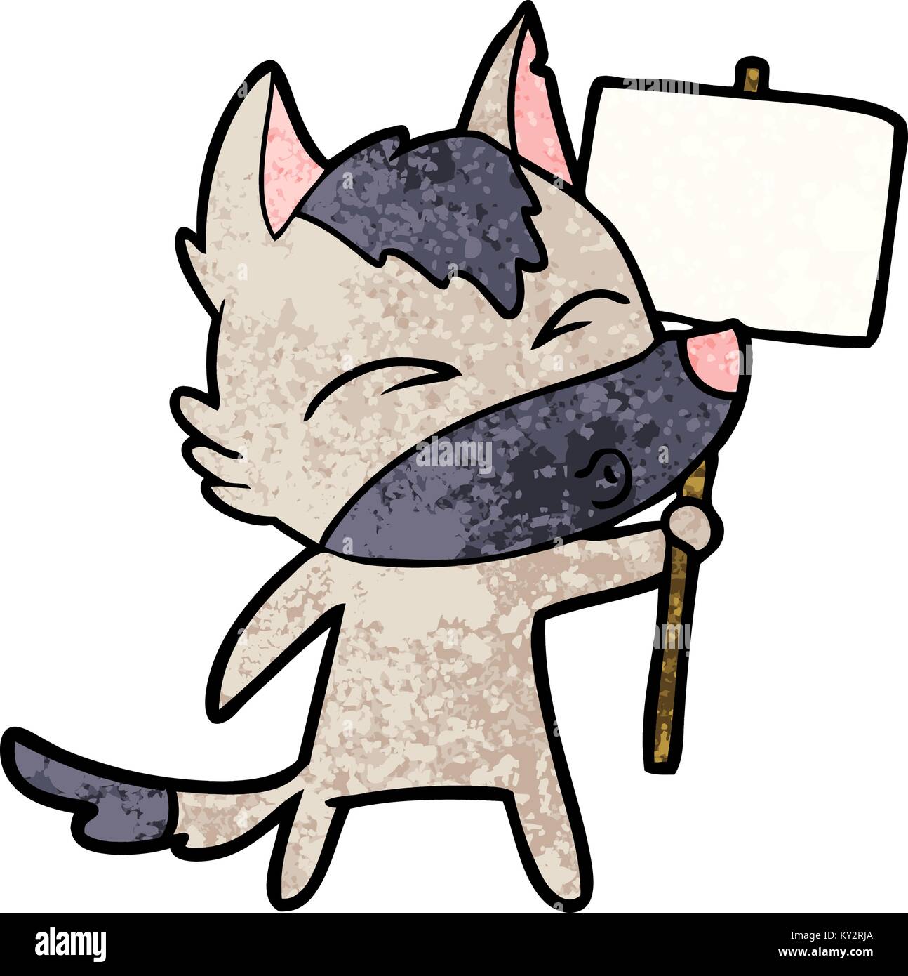 cartoon wolf with protest sign Stock Vector Image & Art - Alamy