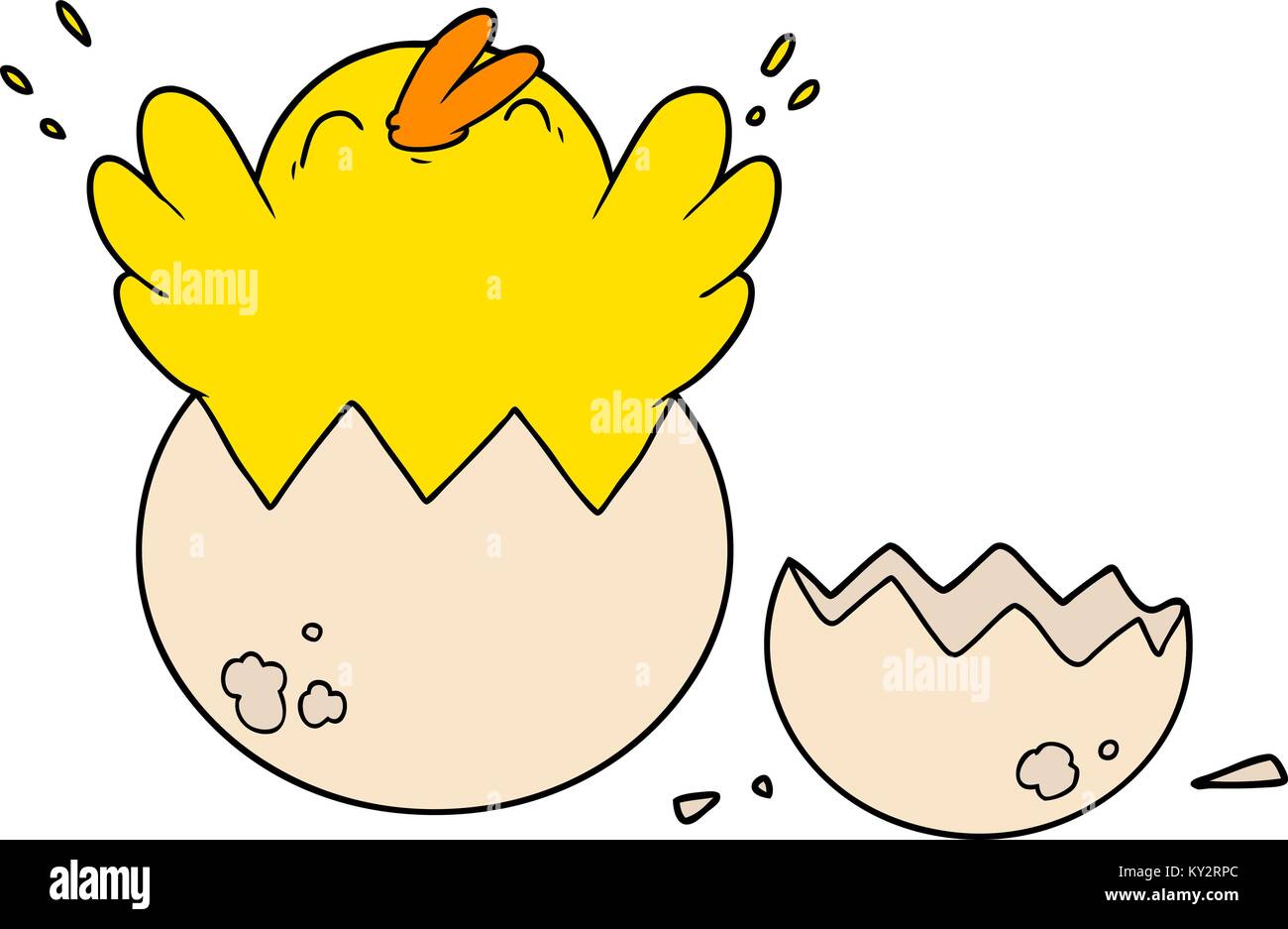 cartoon chick hatching from egg Stock Vector Image & Art - Alamy
