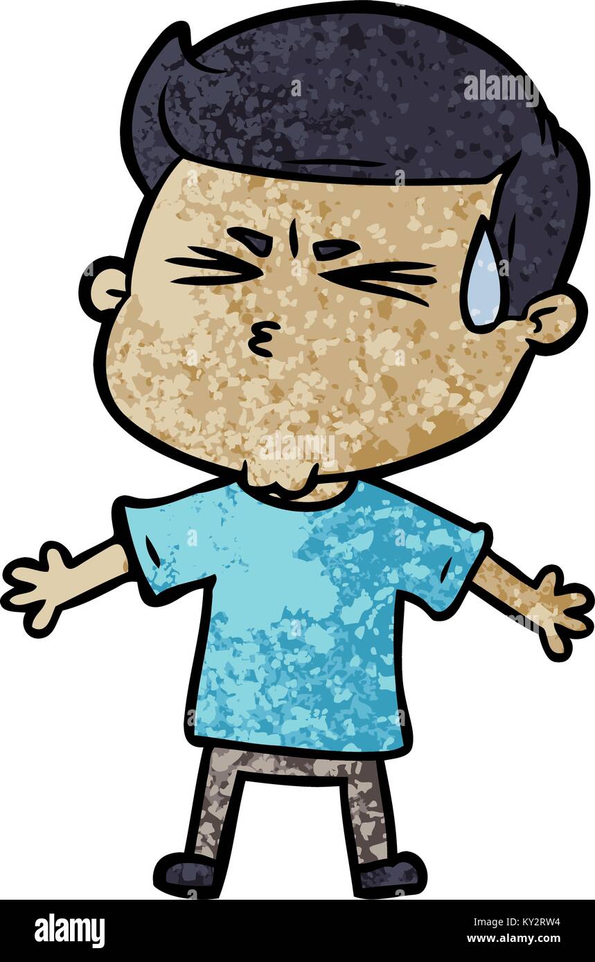 cartoon man sweating Stock Vector Image & Art - Alamy