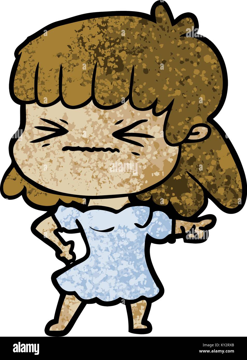 cartoon angry girl Stock Vector Image & Art - Alamy