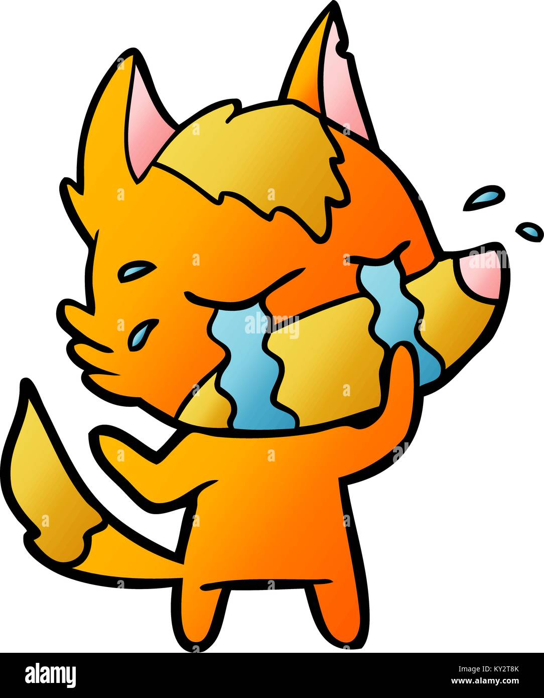 sad little fox cartoon character Stock Vector Image & Art - Alamy