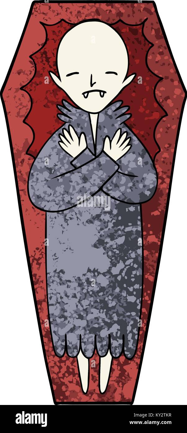 spooky cartoon vampire in coffin Stock Vector Image & Art - Alamy