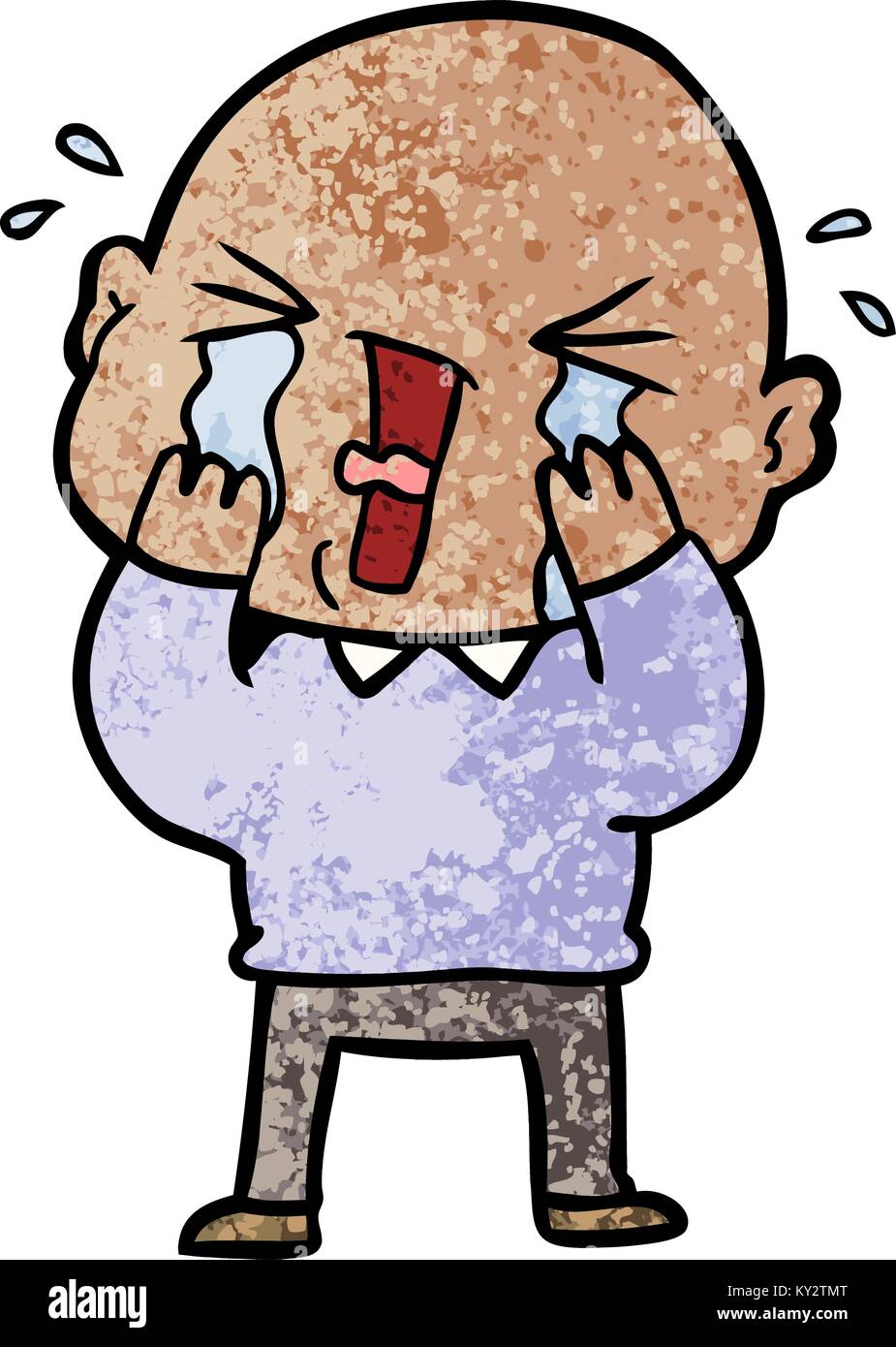cartoon crying bald man Stock Vector Image & Art - Alamy