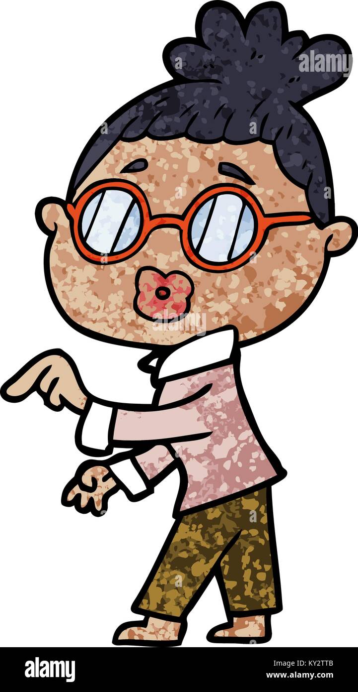 cartoon woman wearing spectacles Stock Vector Image & Art - Alamy