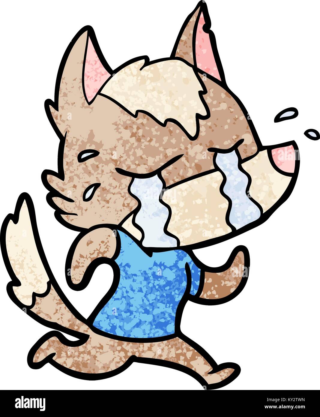 cartoon crying wolf running away Stock Vector Image & Art - Alamy