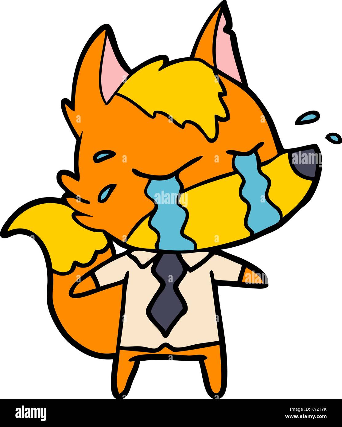 sad little business fox cartoon character Stock Vector Image & Art - Alamy