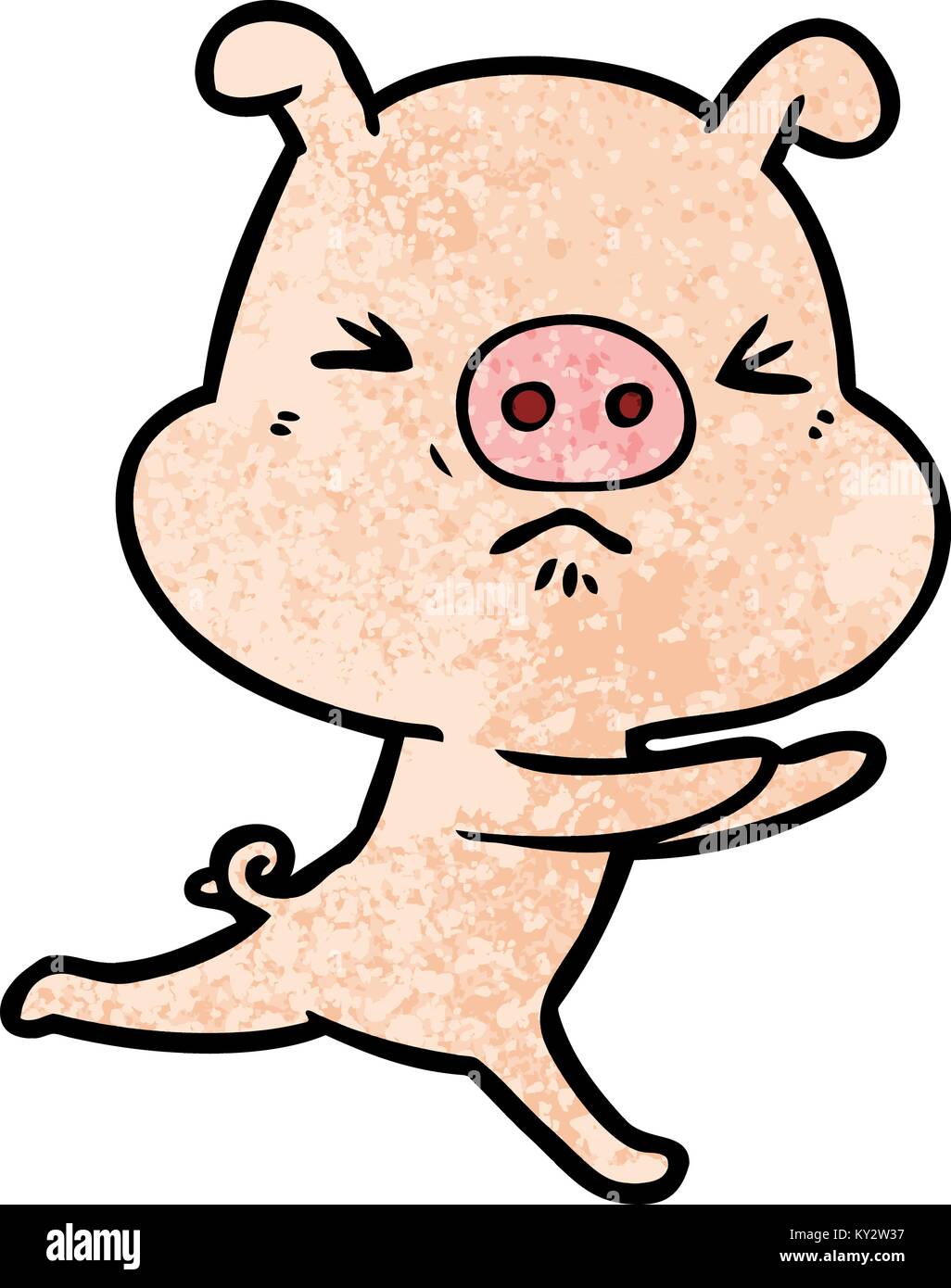 cartoon annoyed pig running Stock Vector Image & Art - Alamy