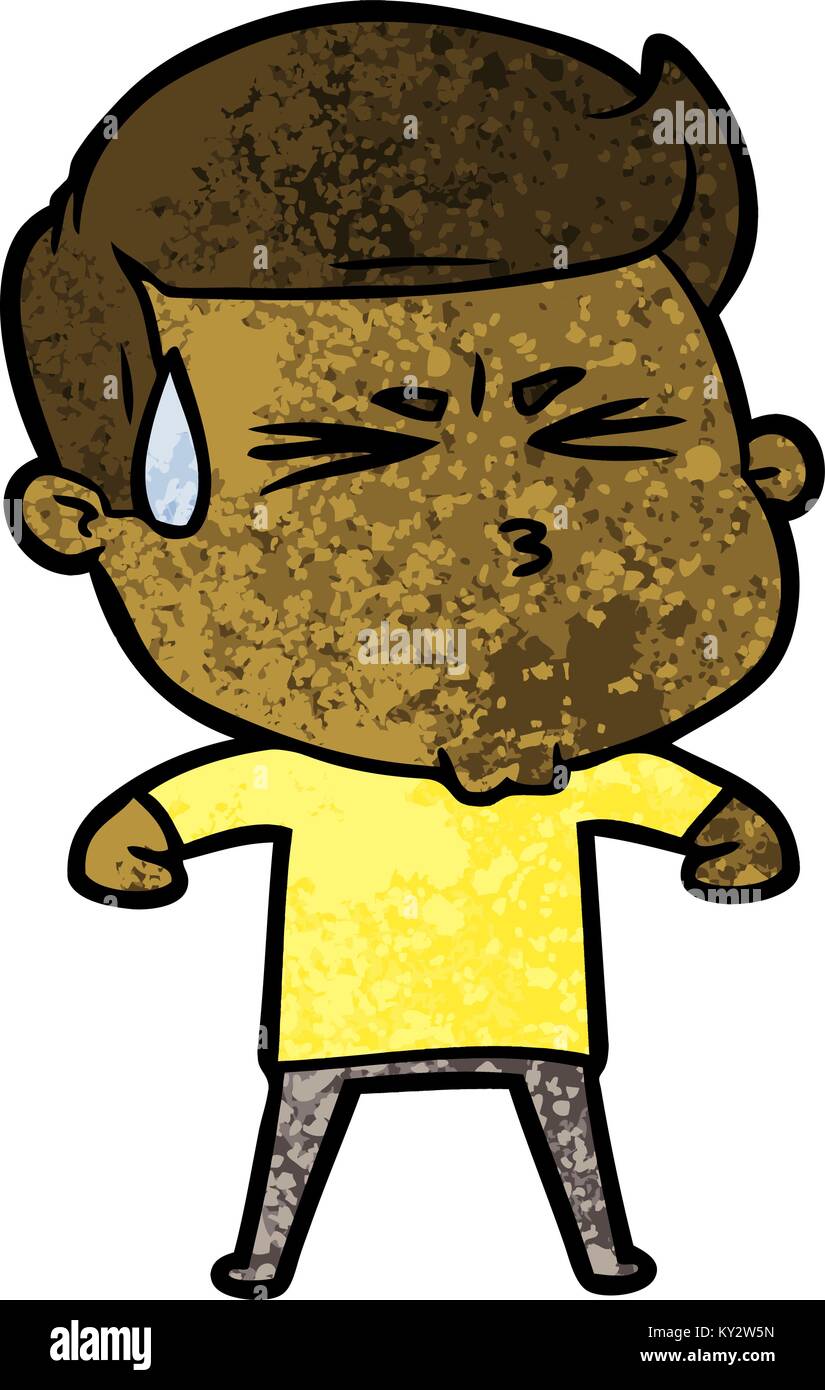 cartoon man sweating Stock Vector Image & Art - Alamy