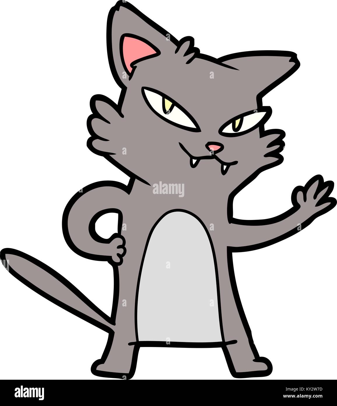 happy cartoon cat waving Stock Vector Image & Art - Alamy