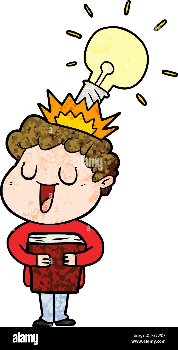 Boy laughing reading book Stock Vector Images - Alamy