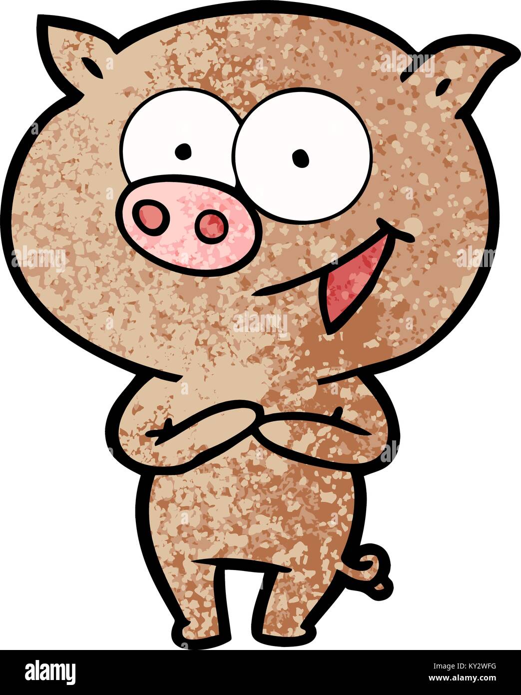 cheerful pig cartoon Stock Vector Image & Art - Alamy
