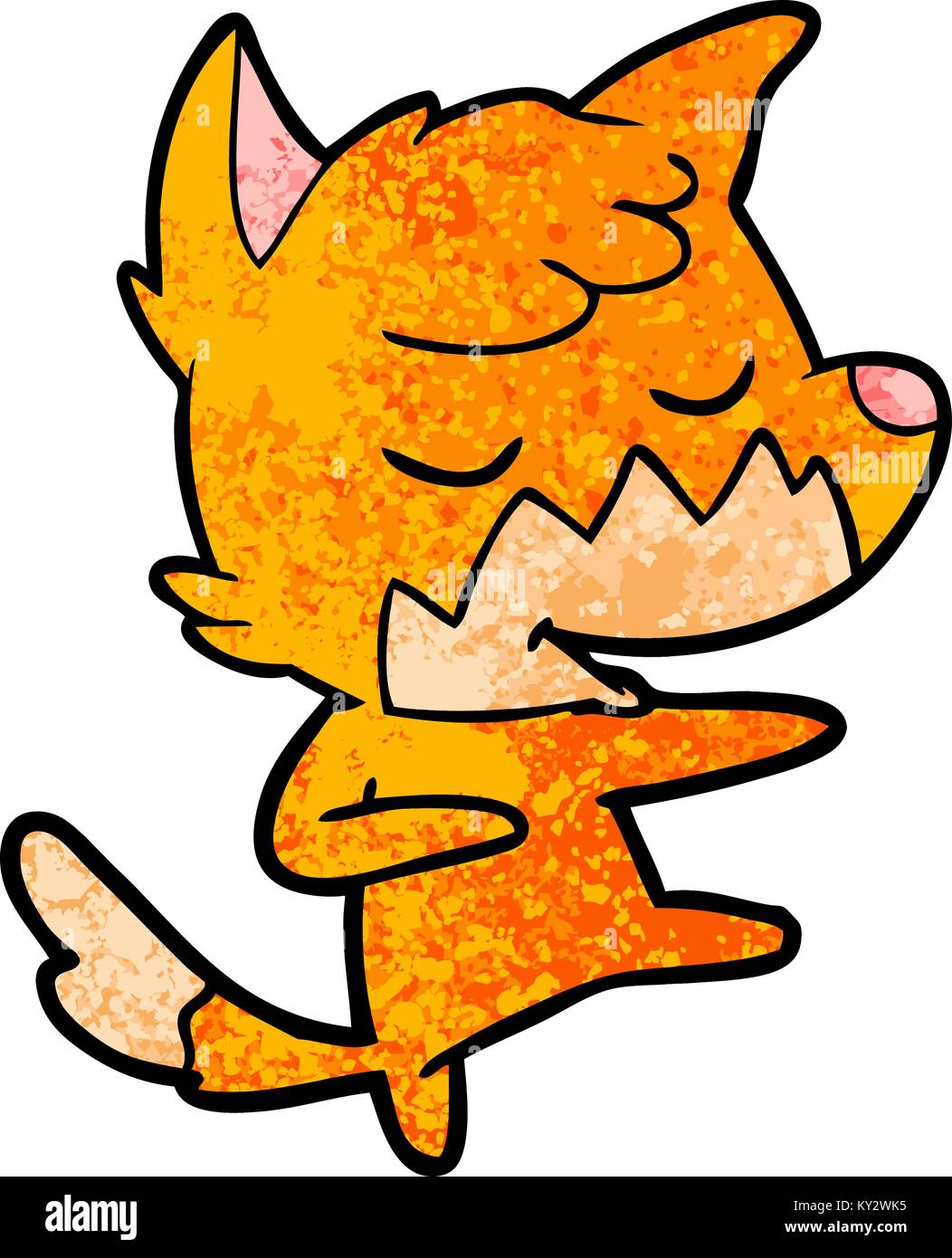 friendly cartoon fox dancing Stock Vector Image & Art - Alamy