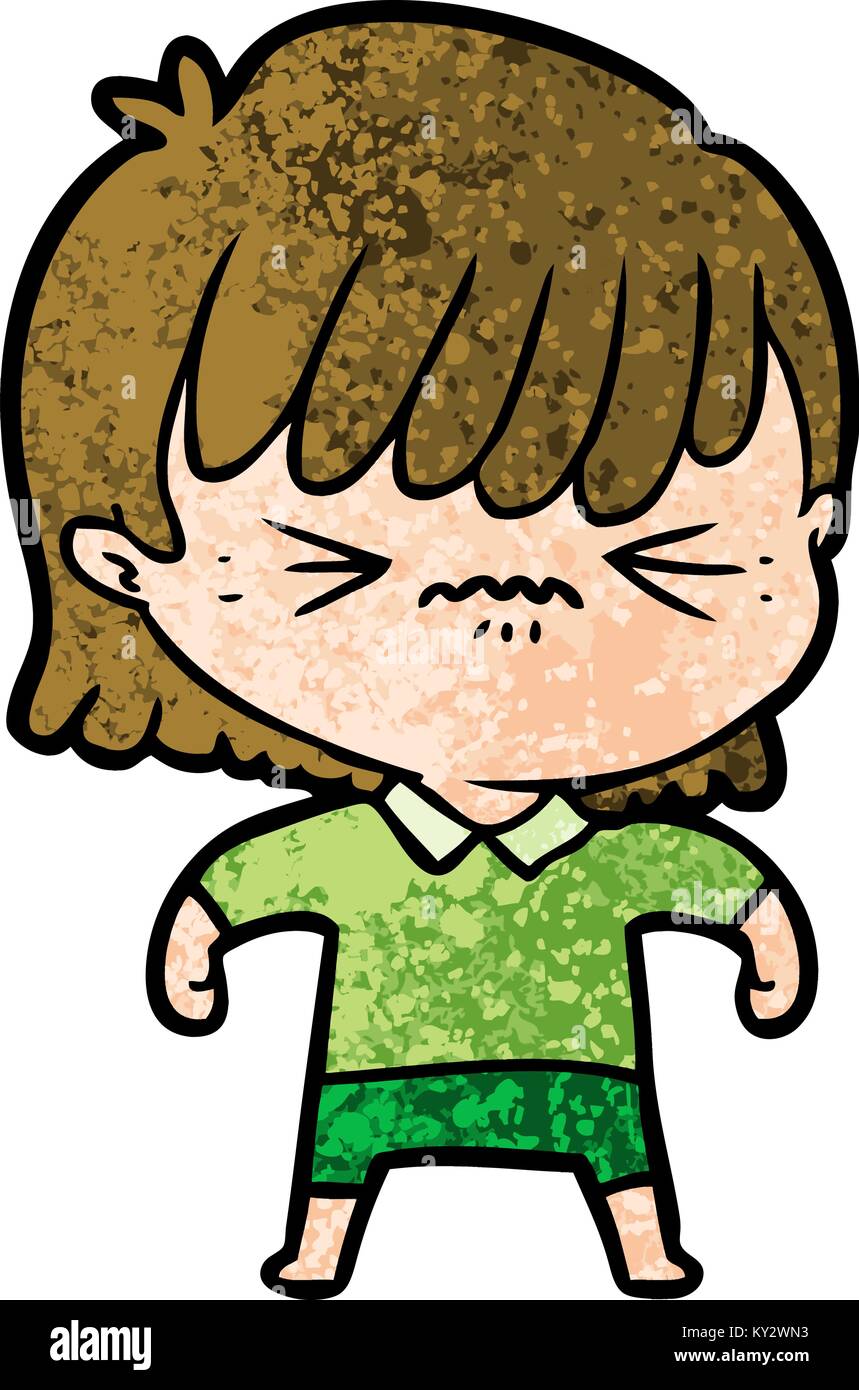 annoyed cartoon girl Stock Vector Image & Art - Alamy
