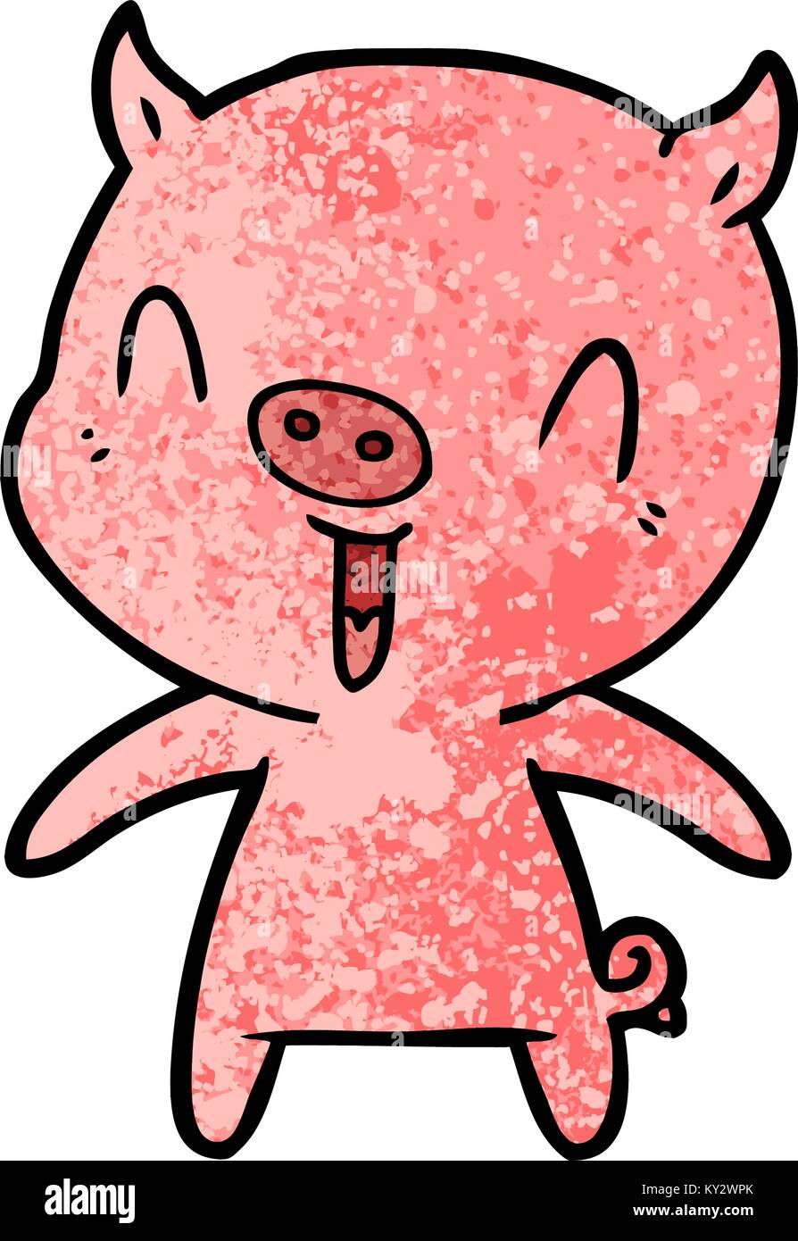 happy cartoon pig Stock Vector Image & Art - Alamy
