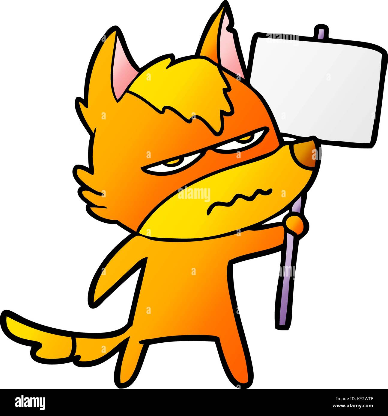 fox cartoon character with protest sign Stock Vector Image & Art - Alamy