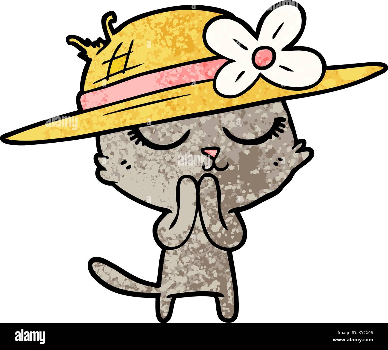 calm cartoon cat Stock Vector Image & Art - Alamy
