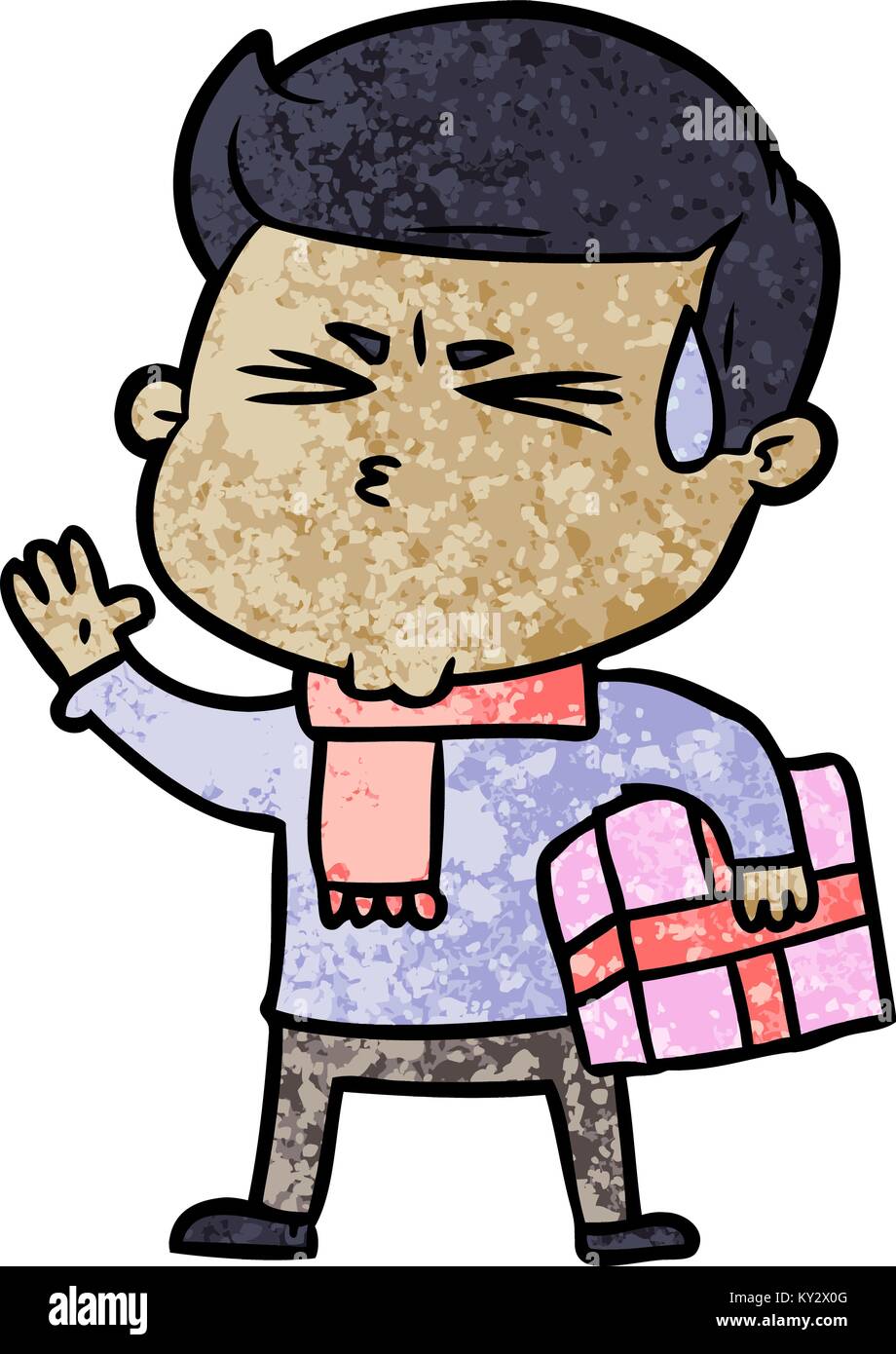 cartoon man sweating Stock Vector Image & Art - Alamy