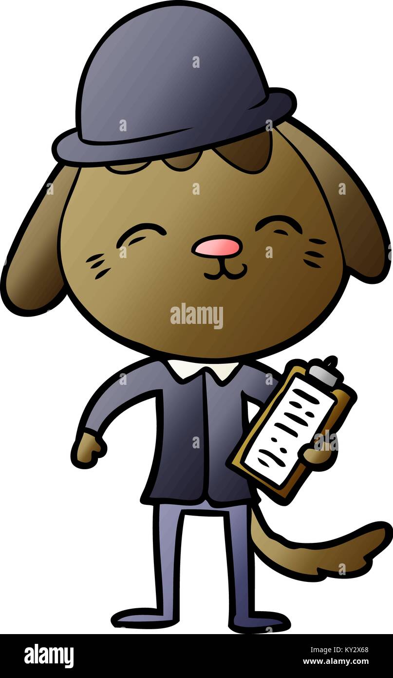 happy cartoon office worker dog Stock Vector Image & Art - Alamy