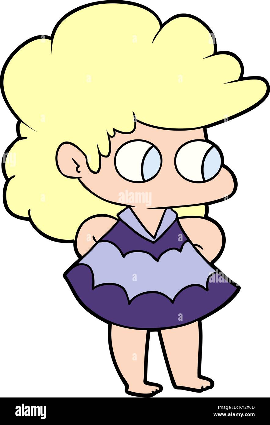 cartoon girl in dress Stock Vector Image & Art - Alamy