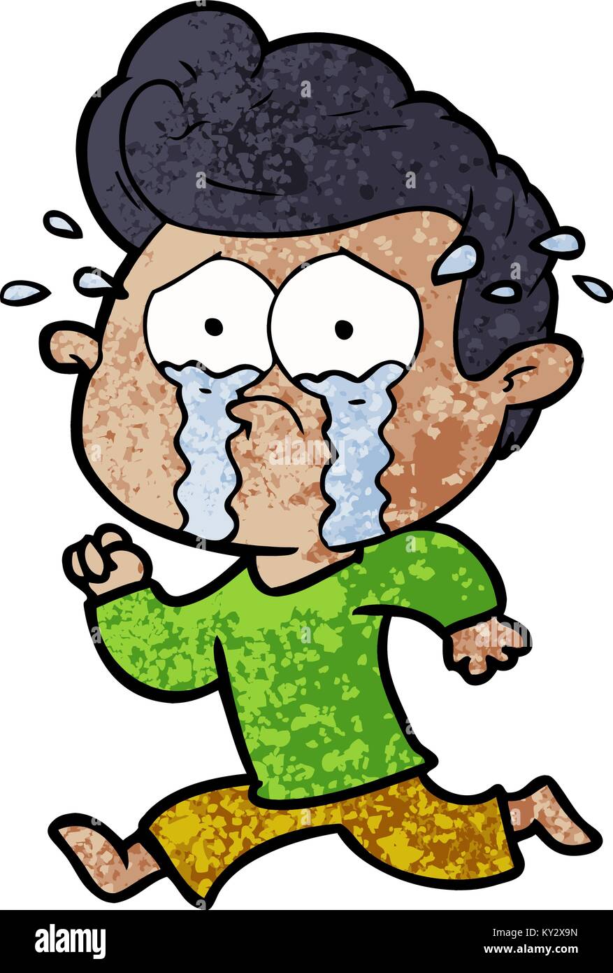 cartoon crying man running Stock Vector Image & Art - Alamy