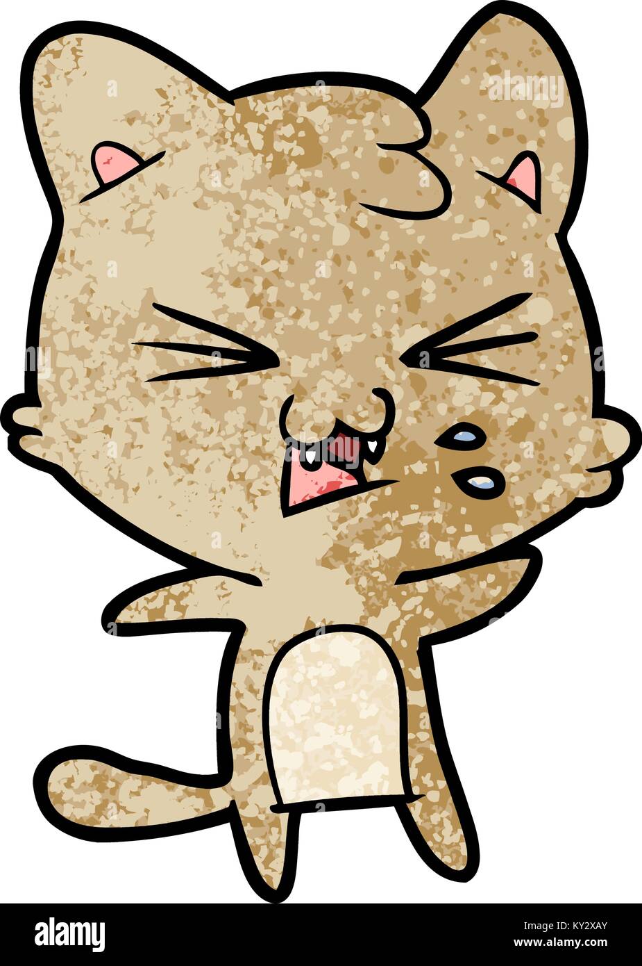 cartoon cat hissing Stock Vector Image & Art - Alamy