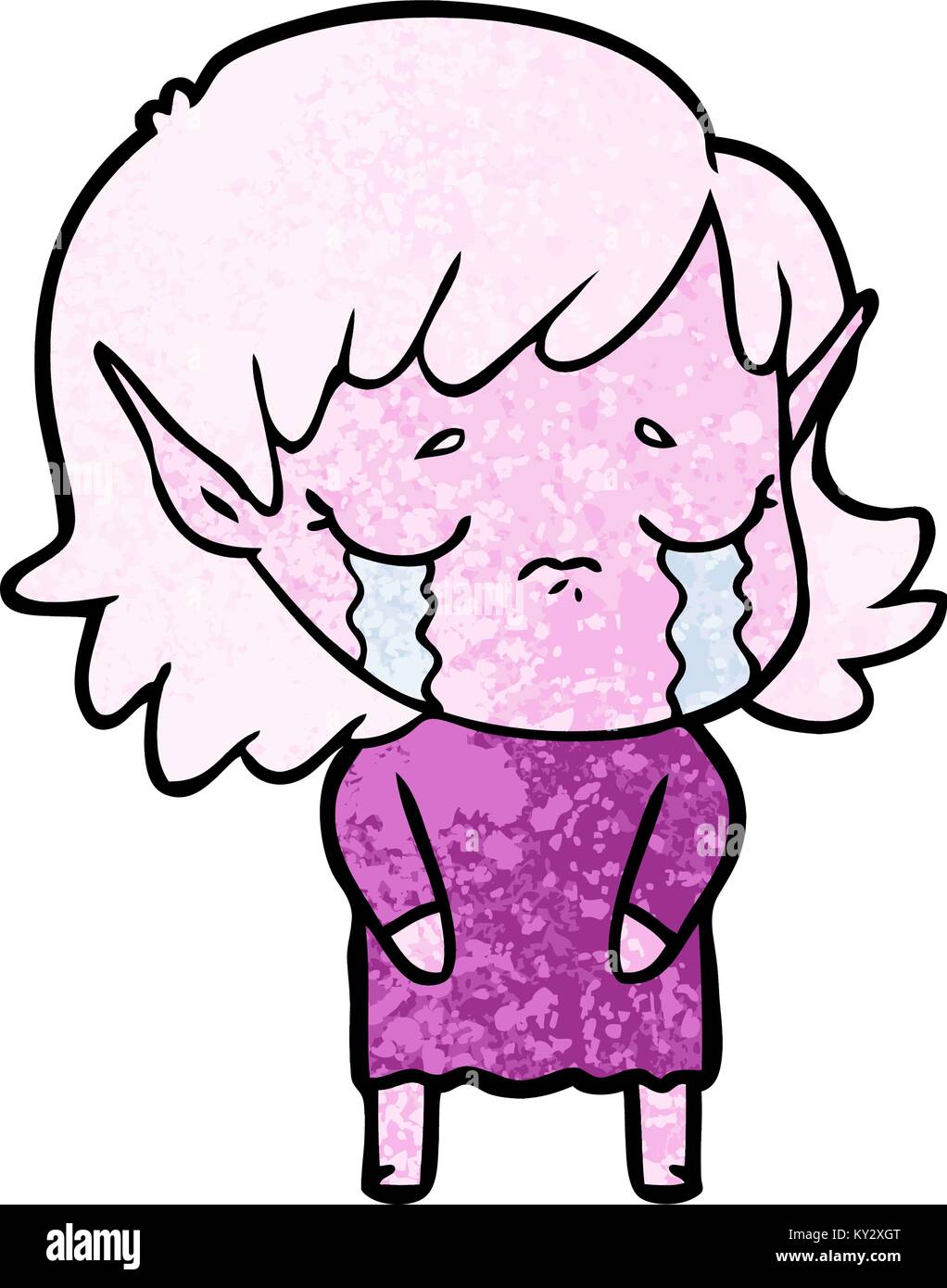 cartoon crying elf girl Stock Vector Image & Art - Alamy