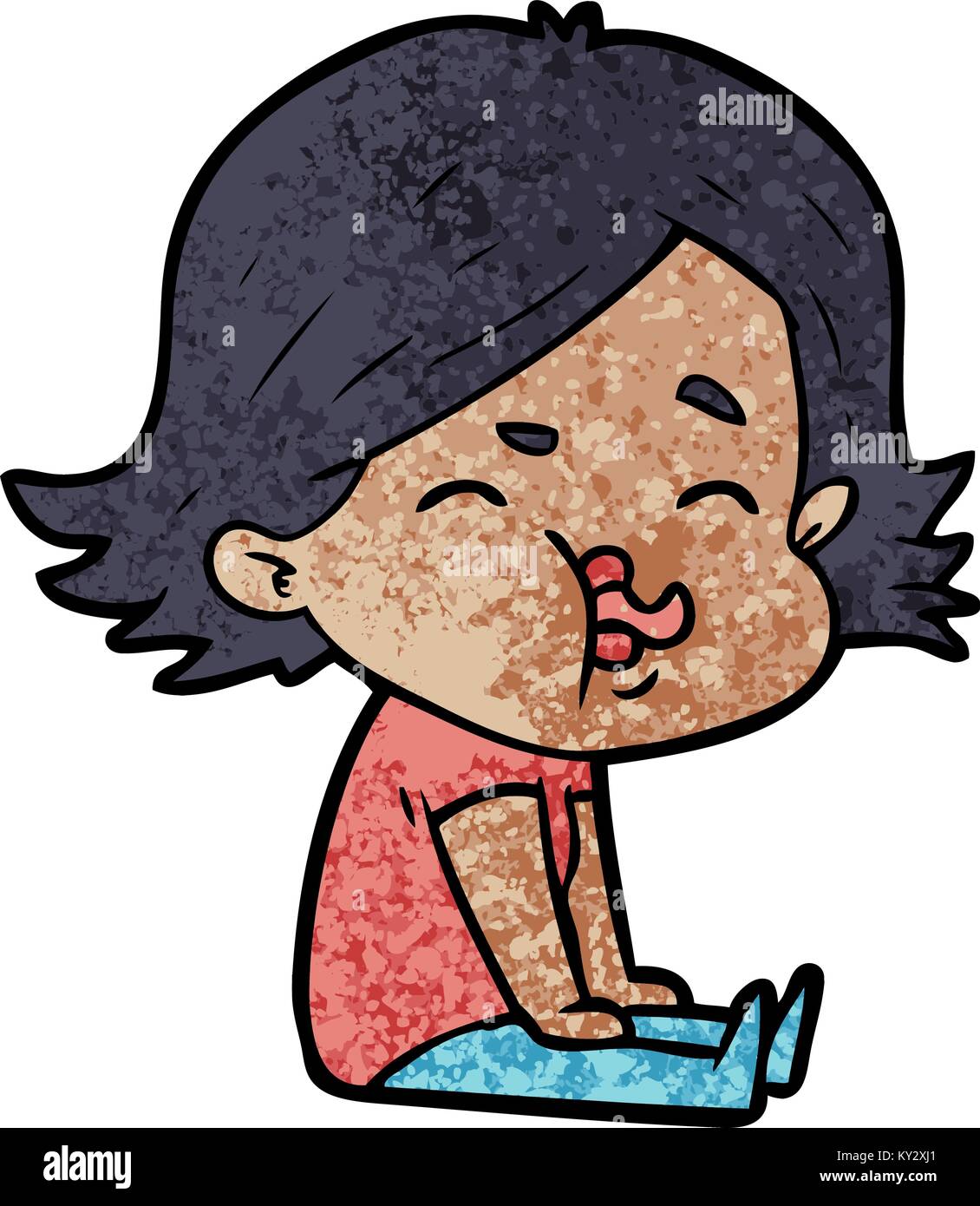 cartoon girl pulling face Stock Vector Image & Art - Alamy