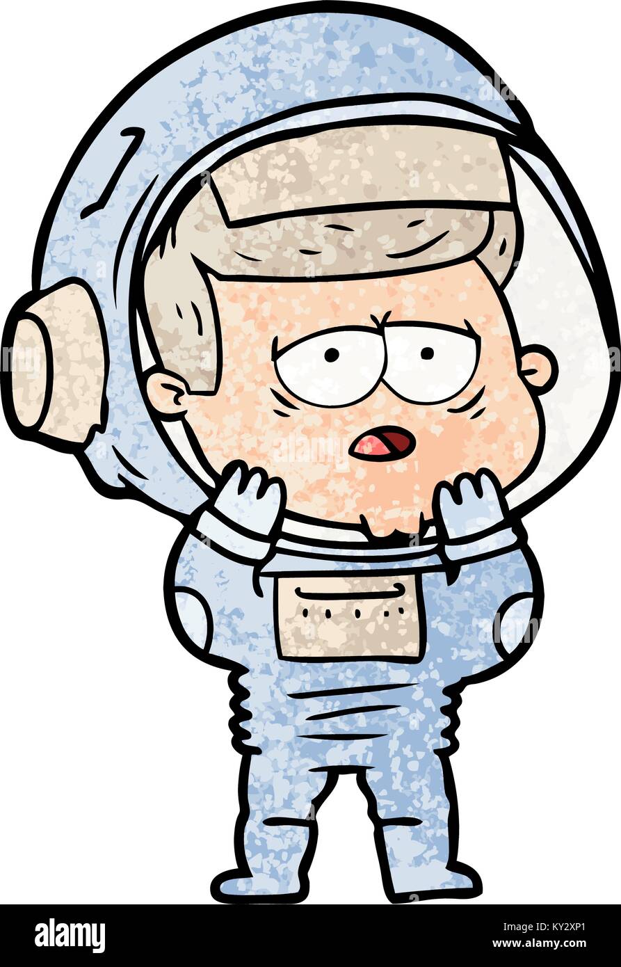 cartoon tired astronaut Stock Vector Image & Art - Alamy