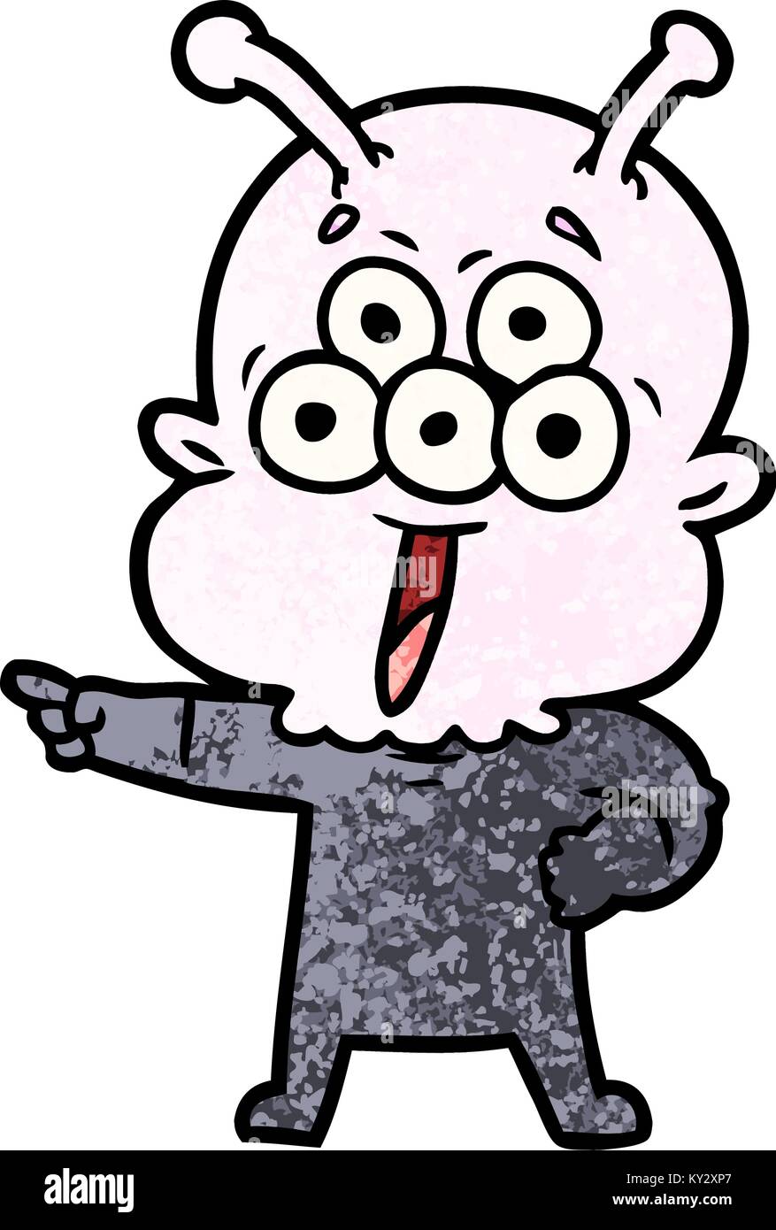 happy cartoon alien pointing Stock Vector Image & Art - Alamy