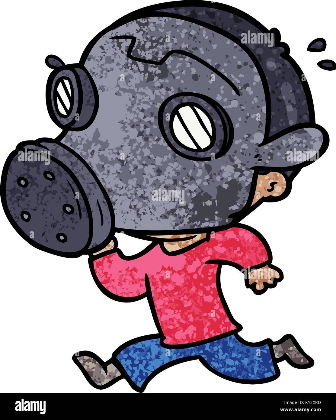 cartoon man wearing gas mask Stock Vector Image & Art - Alamy