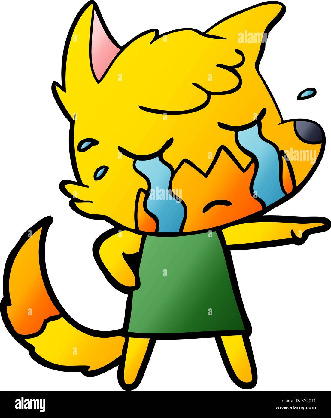 sad little fox cartoon character Stock Vector Image & Art - Alamy