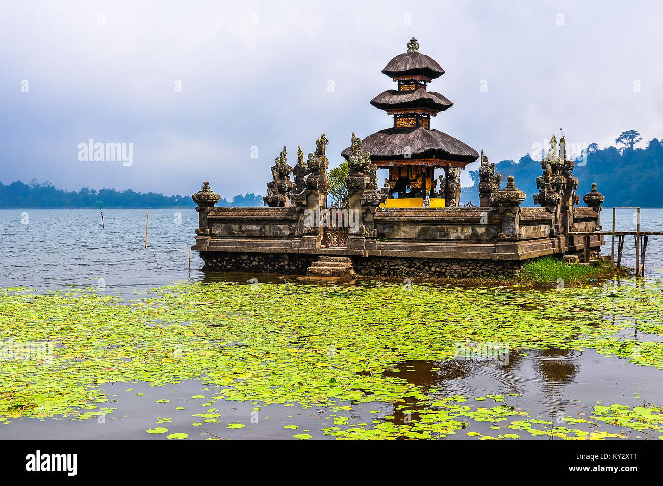 Pura Ulun Danu Bratan, a Hindu temple on Lake Bratan, a famous tourist ...