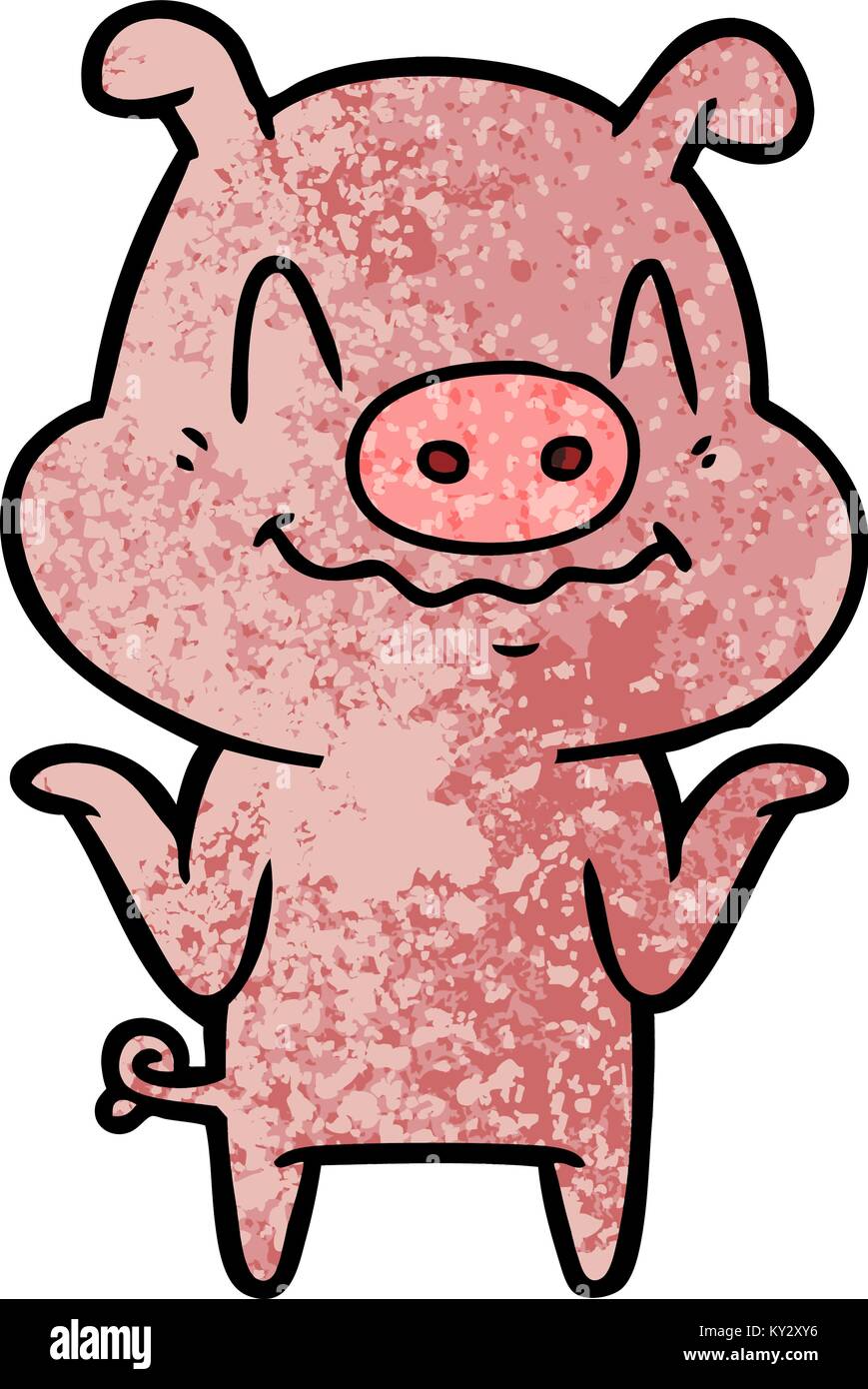 nervous cartoon pig Stock Vector Image & Art - Alamy
