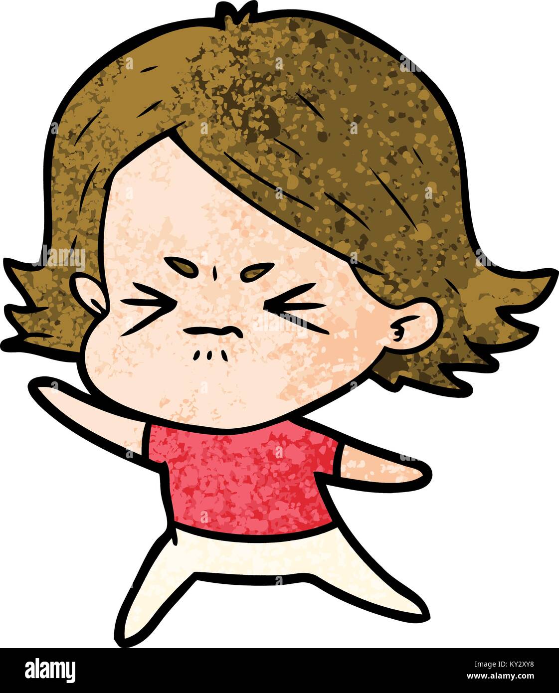 cartoon angry girl Stock Vector Image & Art - Alamy