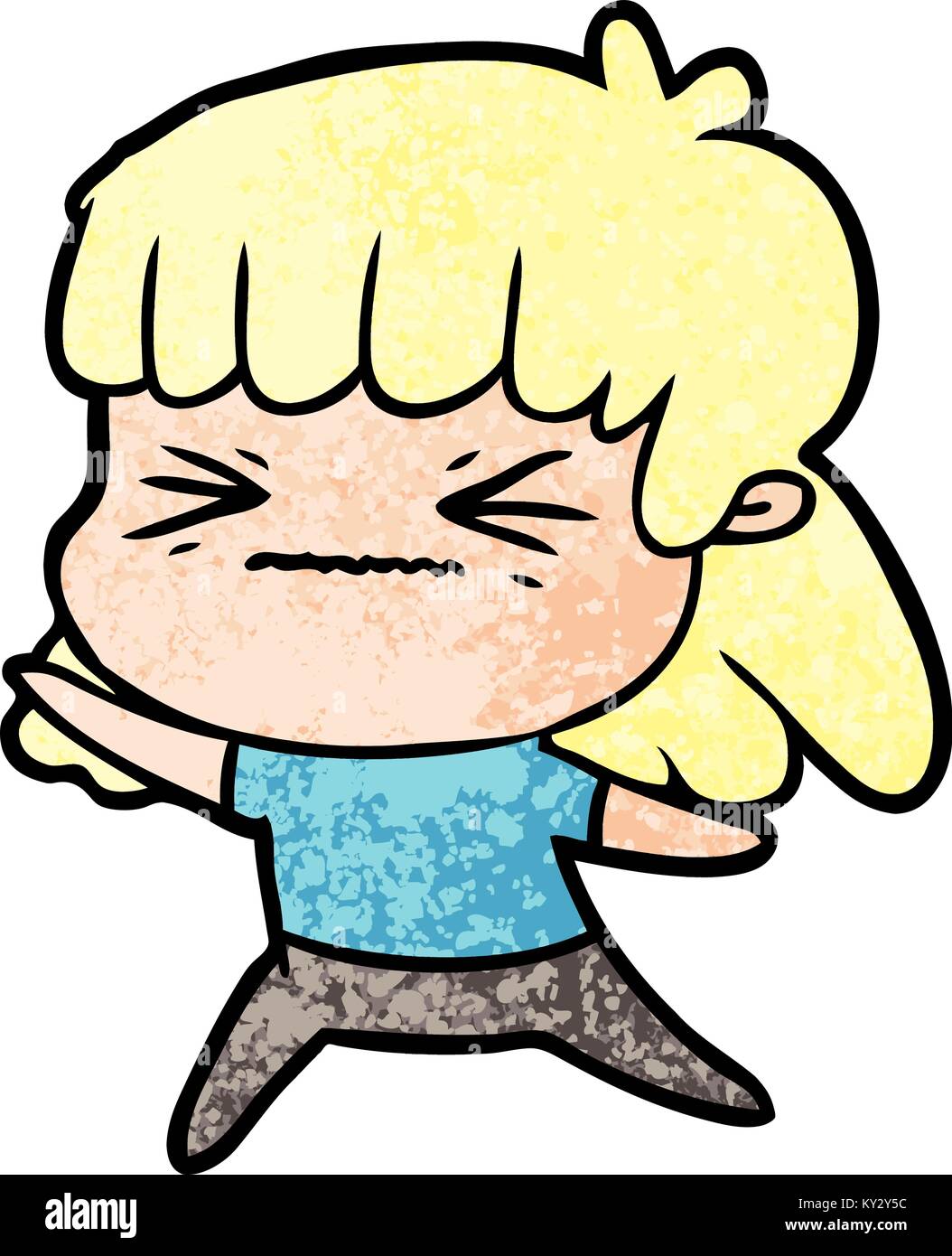 cartoon angry girl Stock Vector Image & Art - Alamy