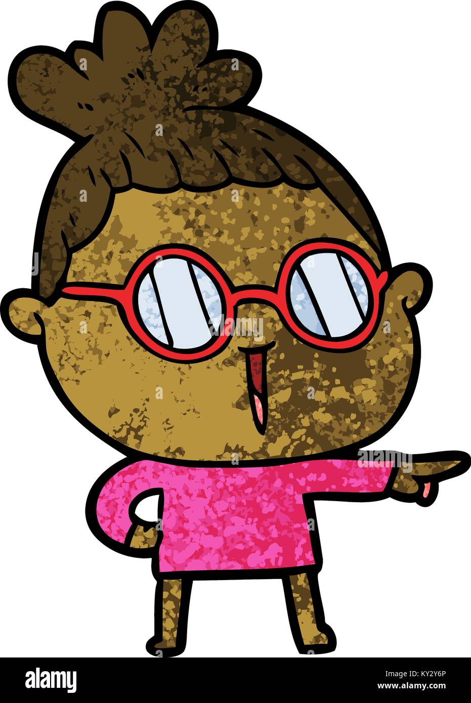 cartoon woman wearing spectacles Stock Vector Image & Art - Alamy