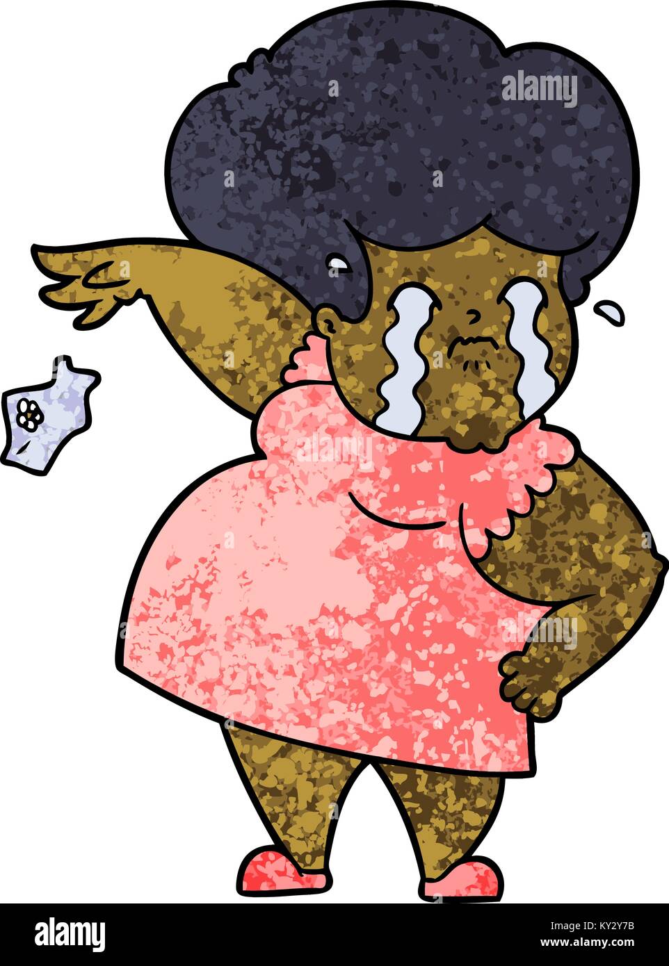 cartoon crying woman dropping handkerchief Stock Vector Image & Art - Alamy