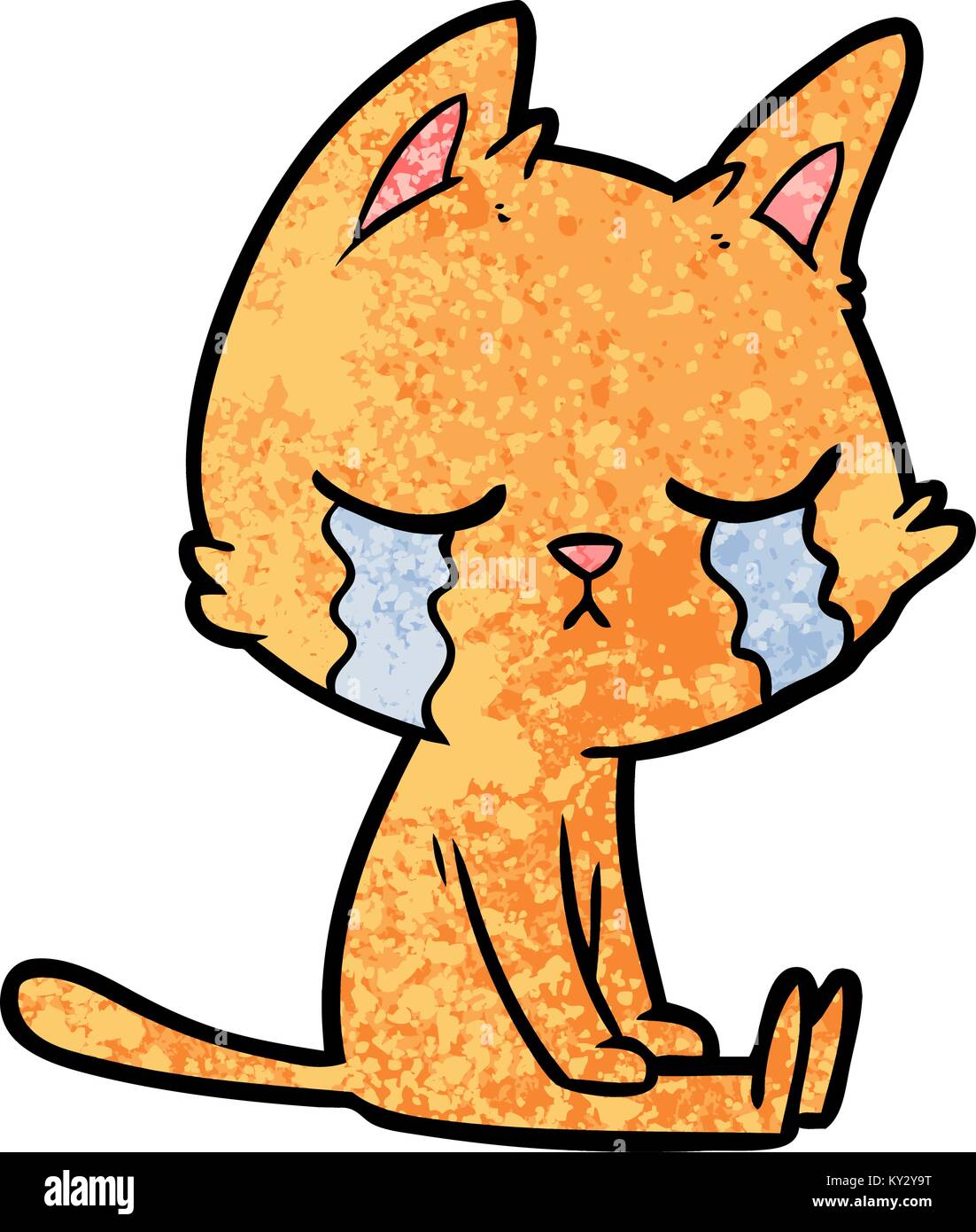 crying cartoon cat sitting Stock Vector Image & Art - Alamy