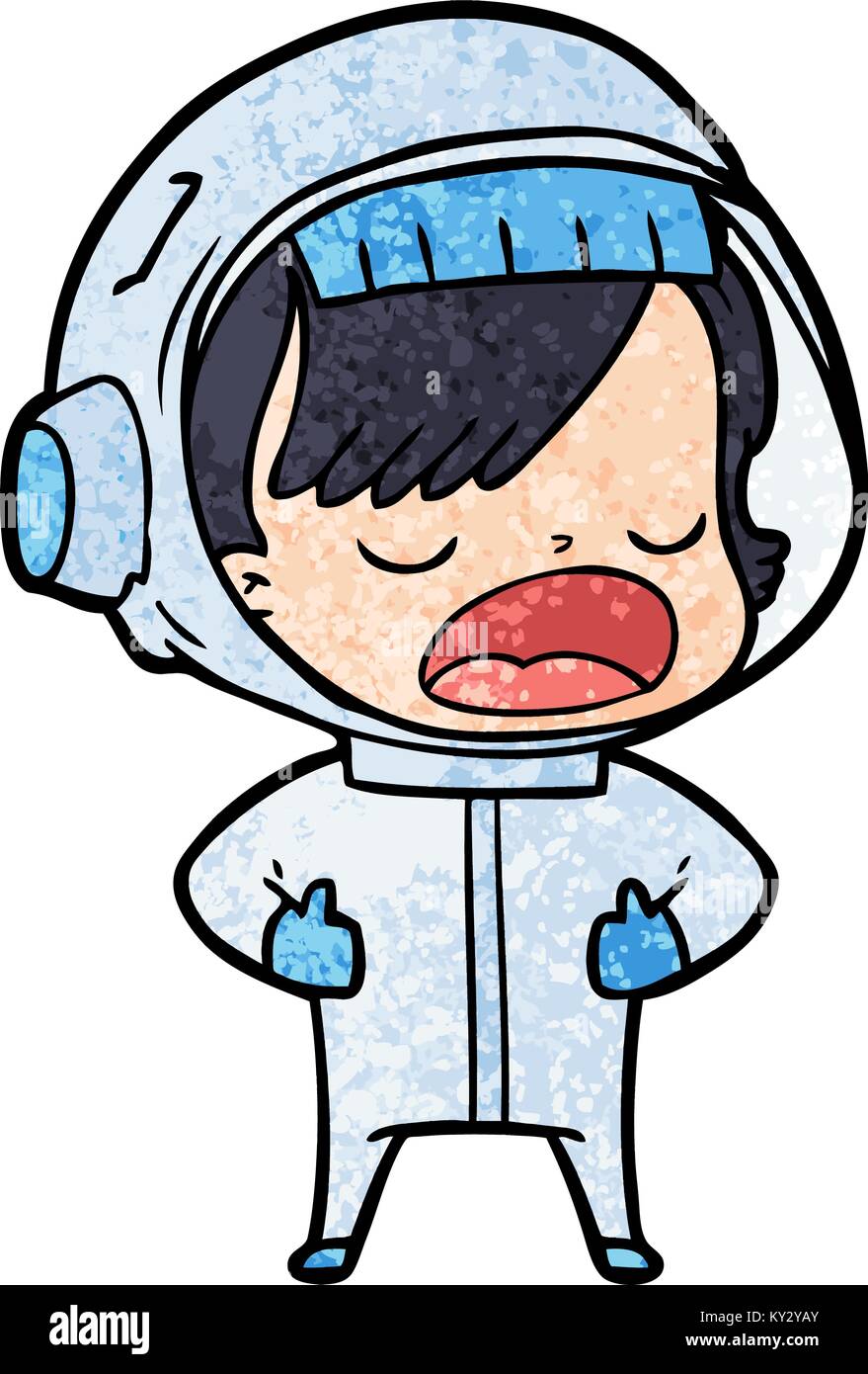 cartoon astronaut woman explaining Stock Vector Image & Art - Alamy